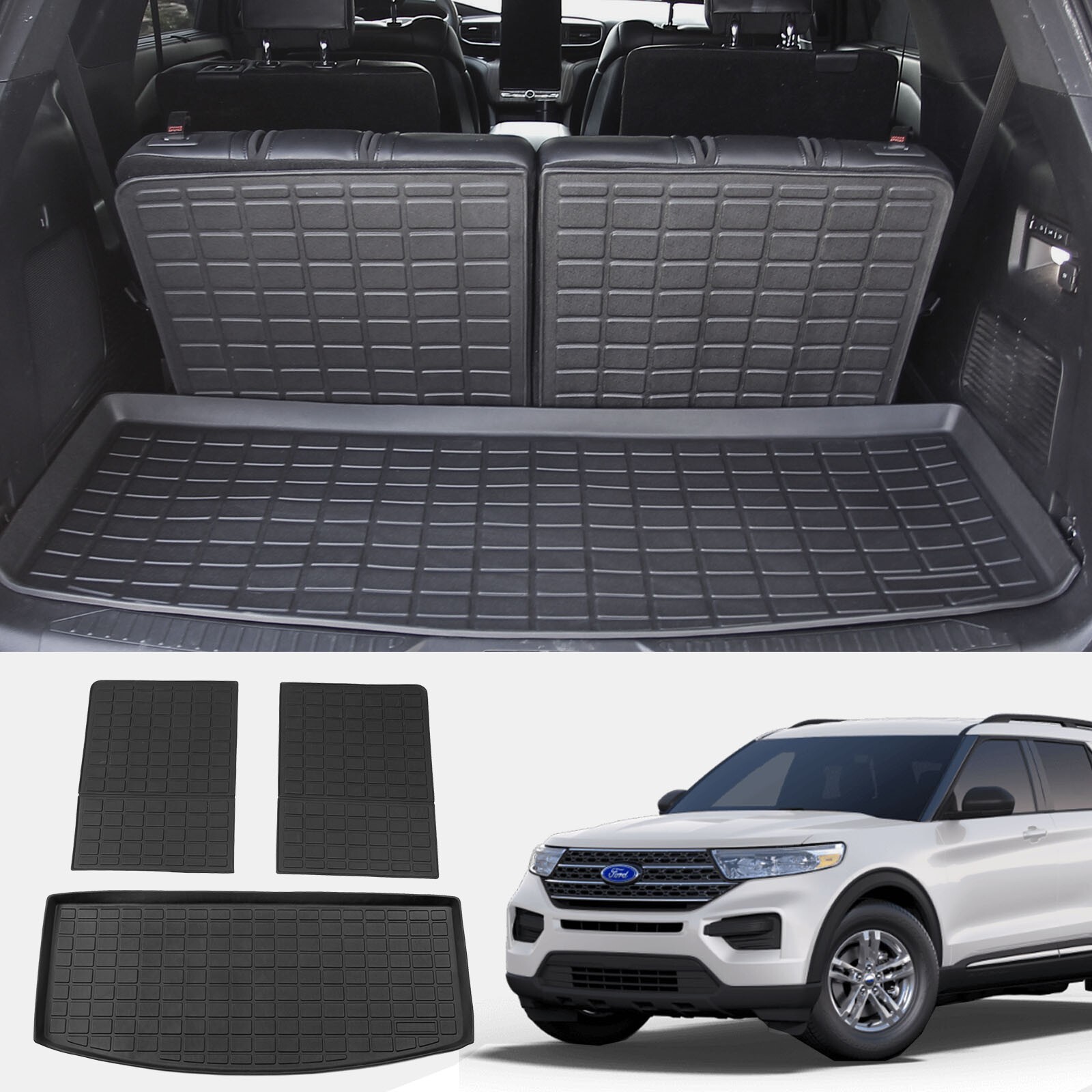Fit 2020-2023 Ford Explorer Rear Cargo Mats TPE Rear Trunk Mats ...