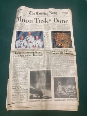 MOON TASKS DONE THE EVENING NEWS JULY 21 1969 NEWSPAPER (20 PAGES) | eBay