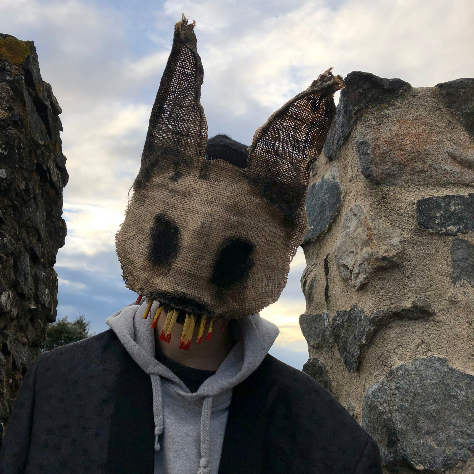 Creepy Scary Burlap Rabbit Masks, Custom Handmade Horror Props, Adult ...