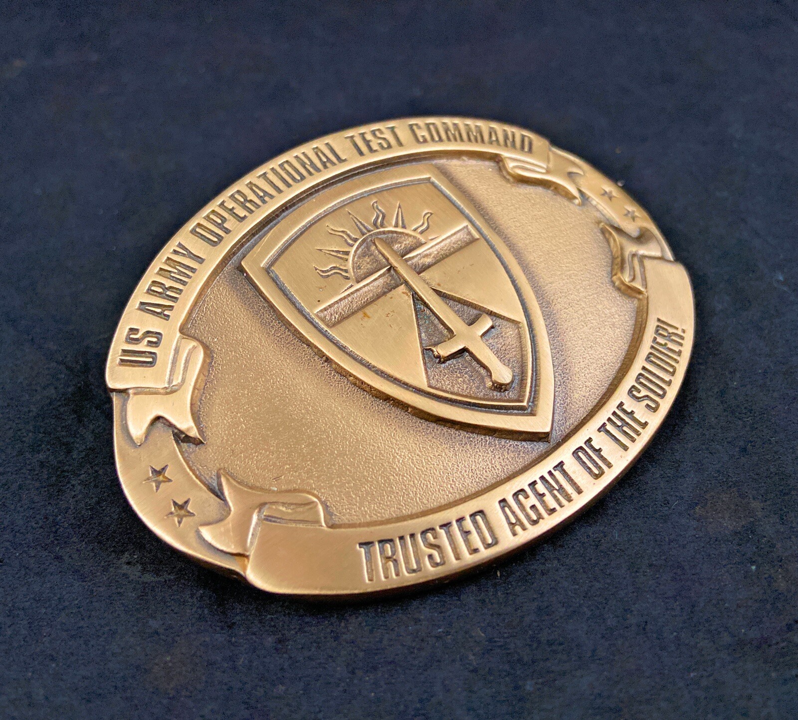 🌟US Army Operational Test Command OTC ATEC Insignia Crest, Brass Belt ...