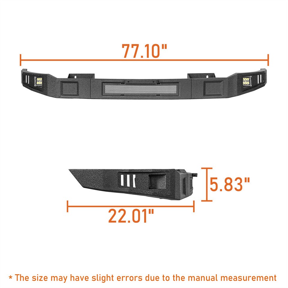 Fit 2013-2018 Ram 1500 Steel Silm Front Bumper & Rear Back Bumper w ...