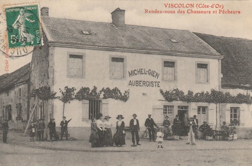 21 CPA VISCOLON VOUDENAY / MICHEL GIEN AUBERGISTE RENDEZ VOUS CHASSEURS ...