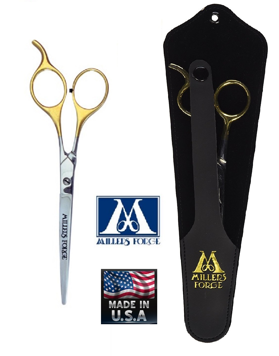 MILLERS FORGE Pet Grooming Ice Tempered Stainless Steel Gold SHEARS ...