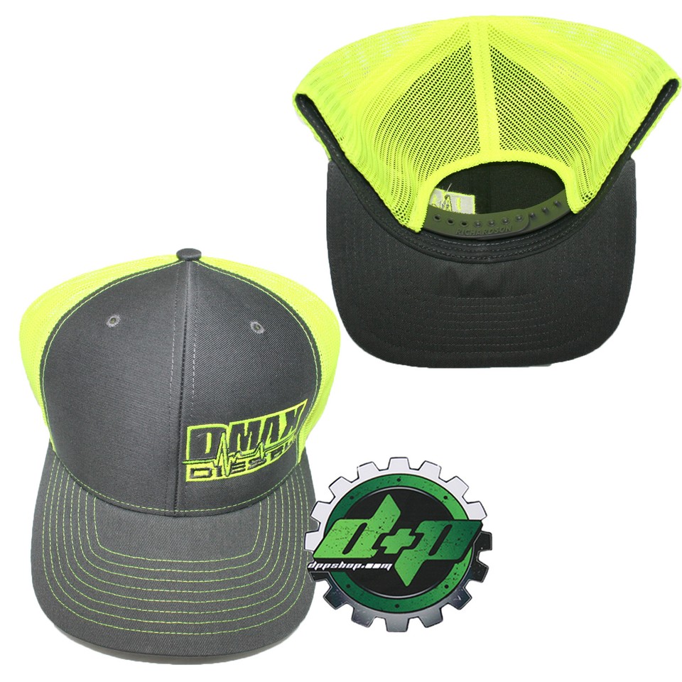 Duramax diesel Richardson trucker hat ball mesh grey YELLOW snap back ...