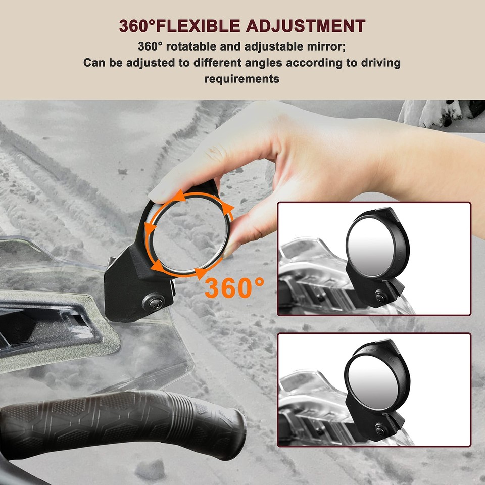 SAUTVS Adjustable Handguard Rearview Side Mirrors for Ski-Doo Handlebar ...