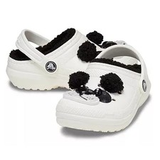 Crocs Toddler Classic Lined I Am Panda Bear Clogs US C8 EU 24.5 White ...
