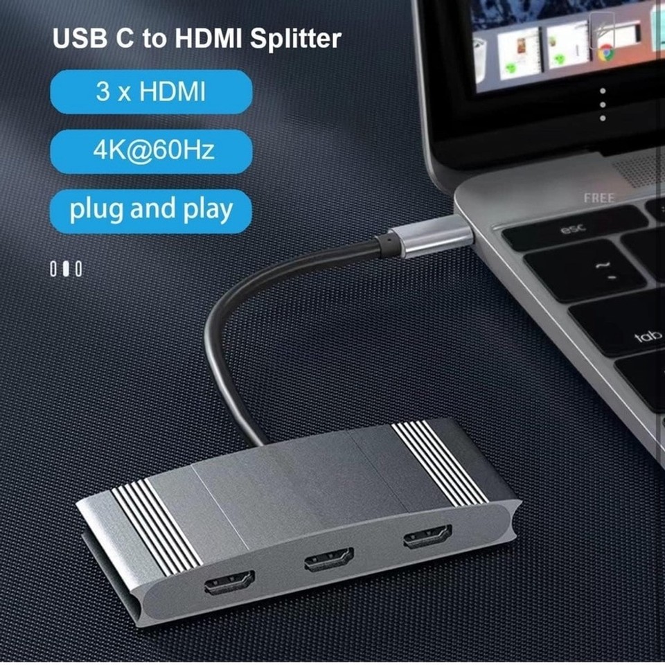 USB C to 3 HDMI Adapter,Type C Multi Monitor 3 Port, | eBay