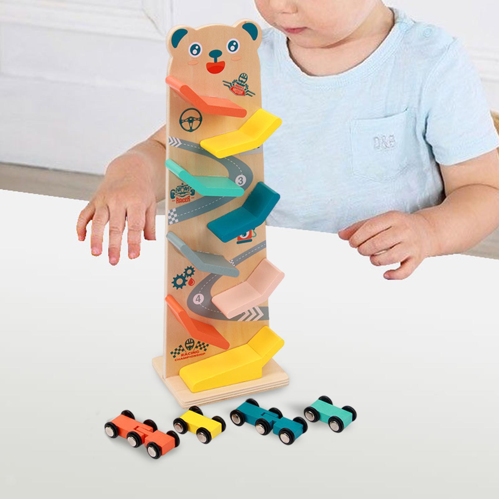 Car Ramp Toys with 4 Cars Wooden Car Toy for Child Kindergarten | eBay