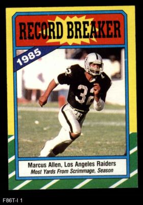 1986 Topps #1 Marcus Allen Raiders HOF Penn St 8 - NM/MT | eBay