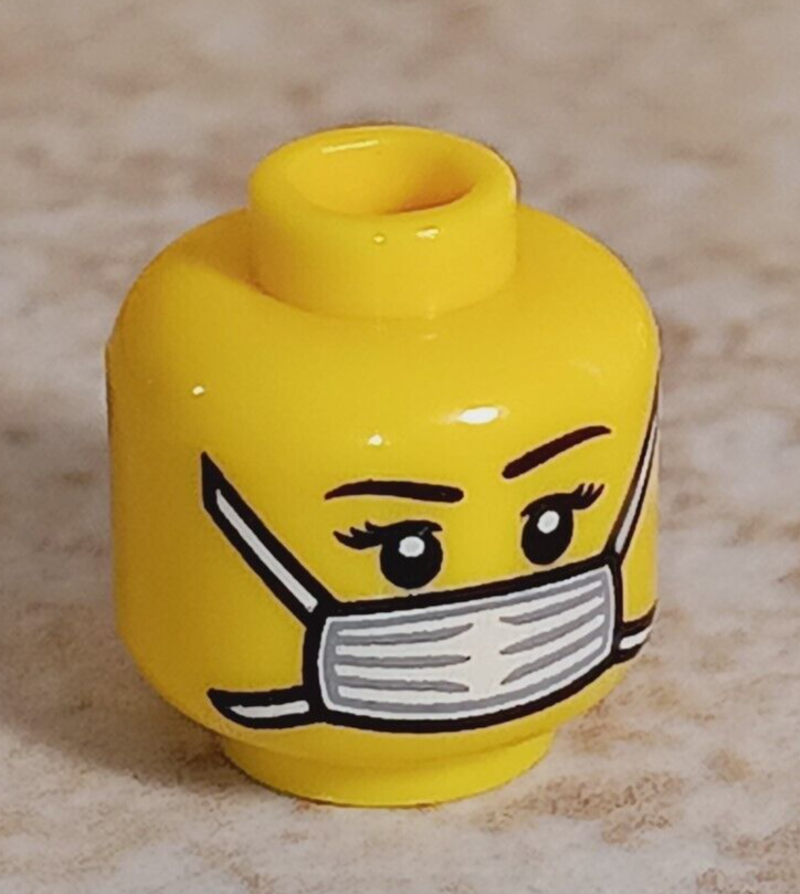 LEGO Face Mask Head Hospital Doctor Nurse CNA Orderly Surgery Eyelashes ...