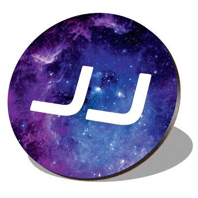 1 x Round Coaster - Letters JJ Space Universe Galaxy Stars Initial ...