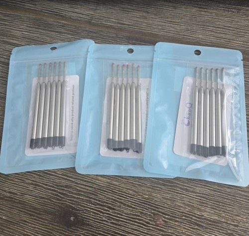 Set Of 3 Packs Black Ink Refills (6pcs), Replaceable Ballpoint Pen ...