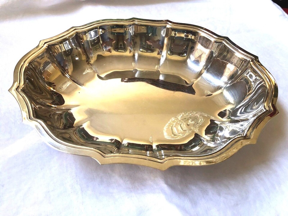 VTG Mid Century silver plated Oval scalloped Server bowl dish | eBay