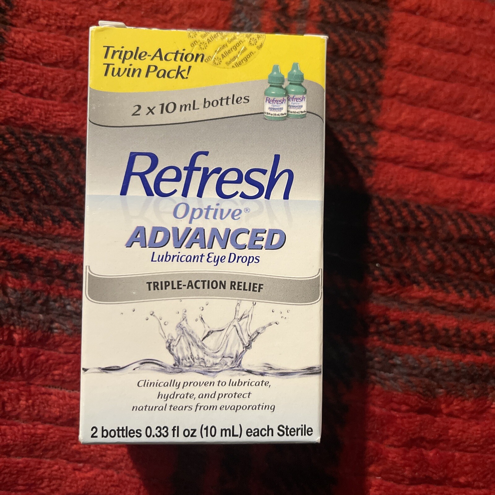 Refresh Optive Advanced Lubricant Eye Drops, 2x 10mL 1/3 FL OZ TWIN ...