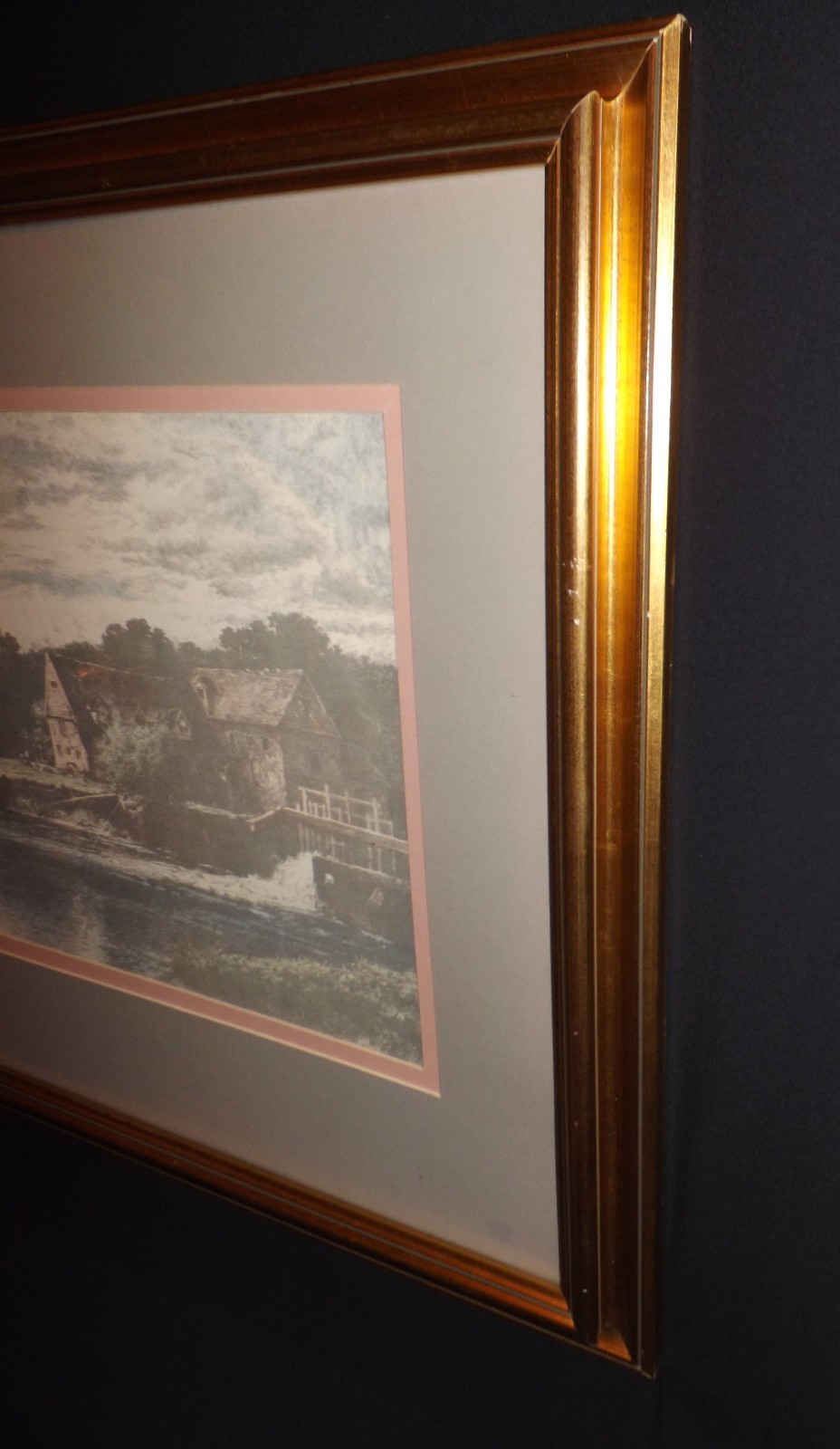 VINTAGE LARGE B. W. LEADER Print Professionally Gold Frame Matt GREEN ...