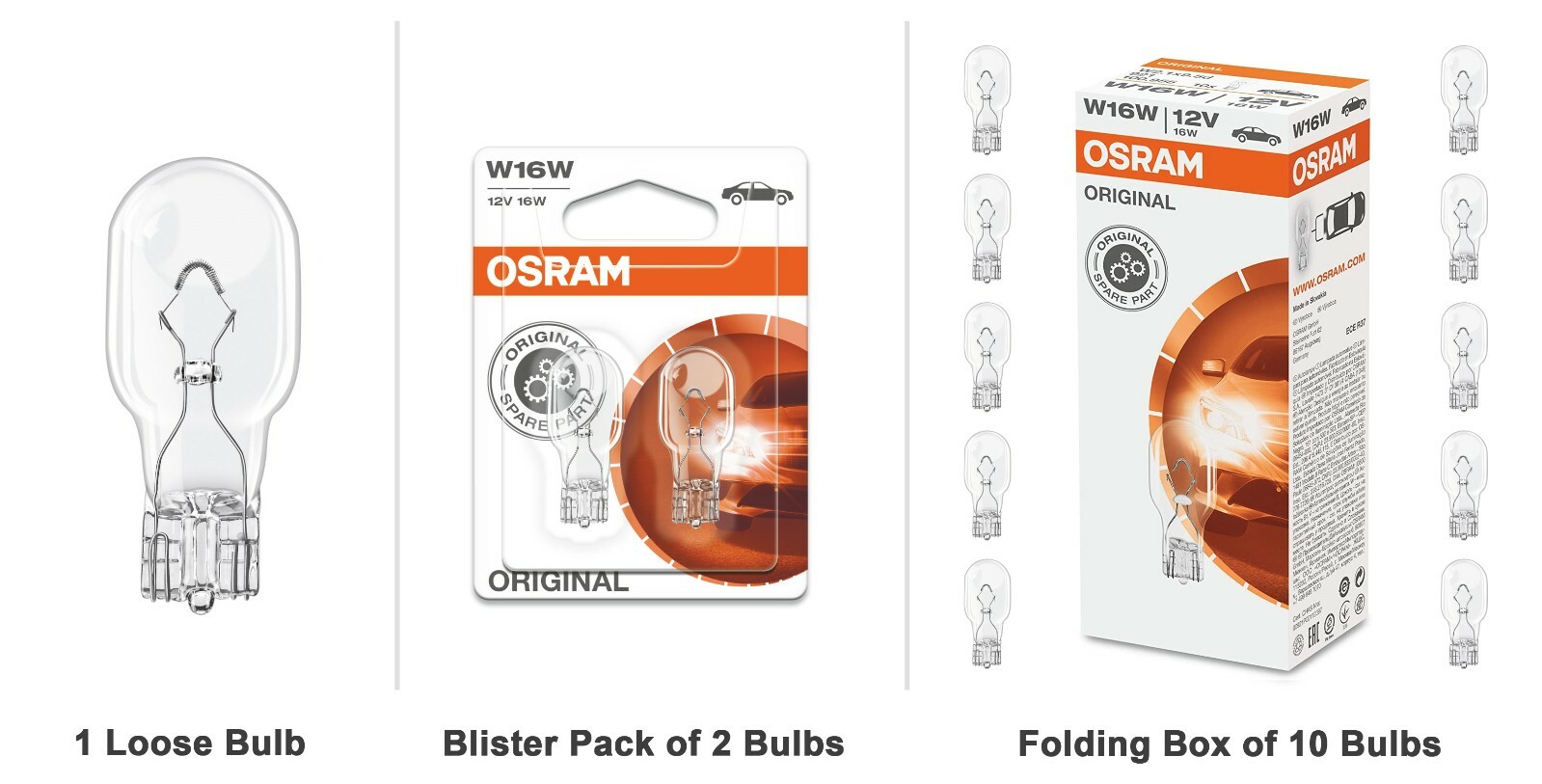 Osram ORIGINAL LINE Halogen 12v Automotive Spare Bulbs W3W W5W W16W ...
