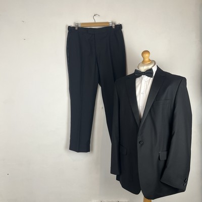 Karl Jackson Tuxedo Dinner Suit 2 Piece Men's 44L Jacket Black 36W 29L ...