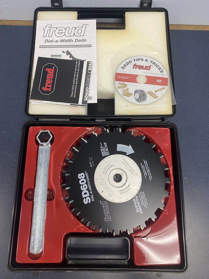 Freud SD608 8” Dial-A-Width Dado Blade Set WITH CASE Vintage Set | eBay