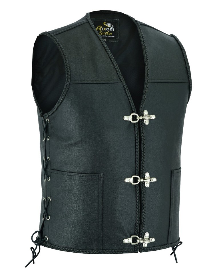 Biker Leather Waistcoat Men's Cut Motorcycle Black Various Club Bikers ...