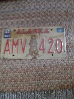 VINTAGE 76 ALASKA STANDING BEAR LICENSE PLATE WEED MARIJUANA | eBay
