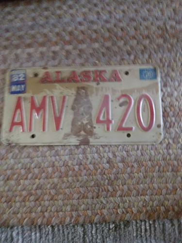 VINTAGE 76 ALASKA STANDING BEAR LICENSE PLATE WEED MARIJUANA | eBay