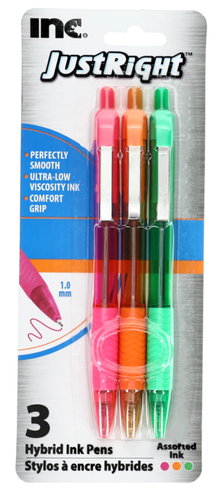 Inc Low Viscosity Pens 1.0 mm Just Right Hybrid Ink 3 Pens~ Pink ...