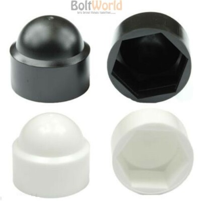M5, M6. M8, M10, M12, M16, M20, M24 WHITE NUT & BOLT DOME COVER CAPS ...