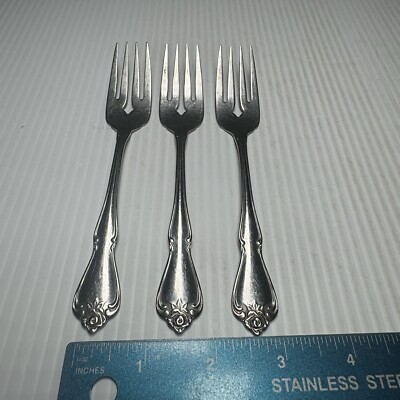 Oneida ARBOR ROSE / TRUE ROSE Stainless Salad Forks 6 1/4" (choose ...
