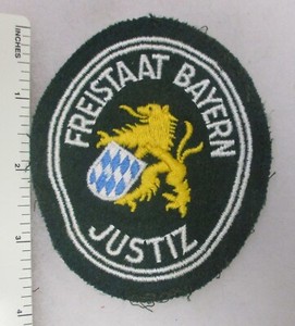 GERMAN POLICE PATCH FREISTAAT BAYERN JUSTIZ BAVARIA GERMANY on Wool ...