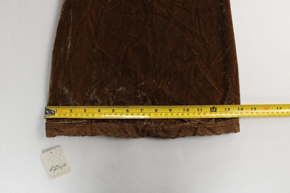 NWT Free People Large Brown Velvet Bed Jacket Oversized Lace Trim Bell ...