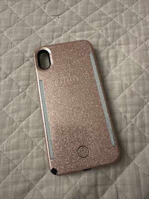 LuMee Duo Phone Case Front & Back LED Lighting Rose Glitter iPhone Xs ...