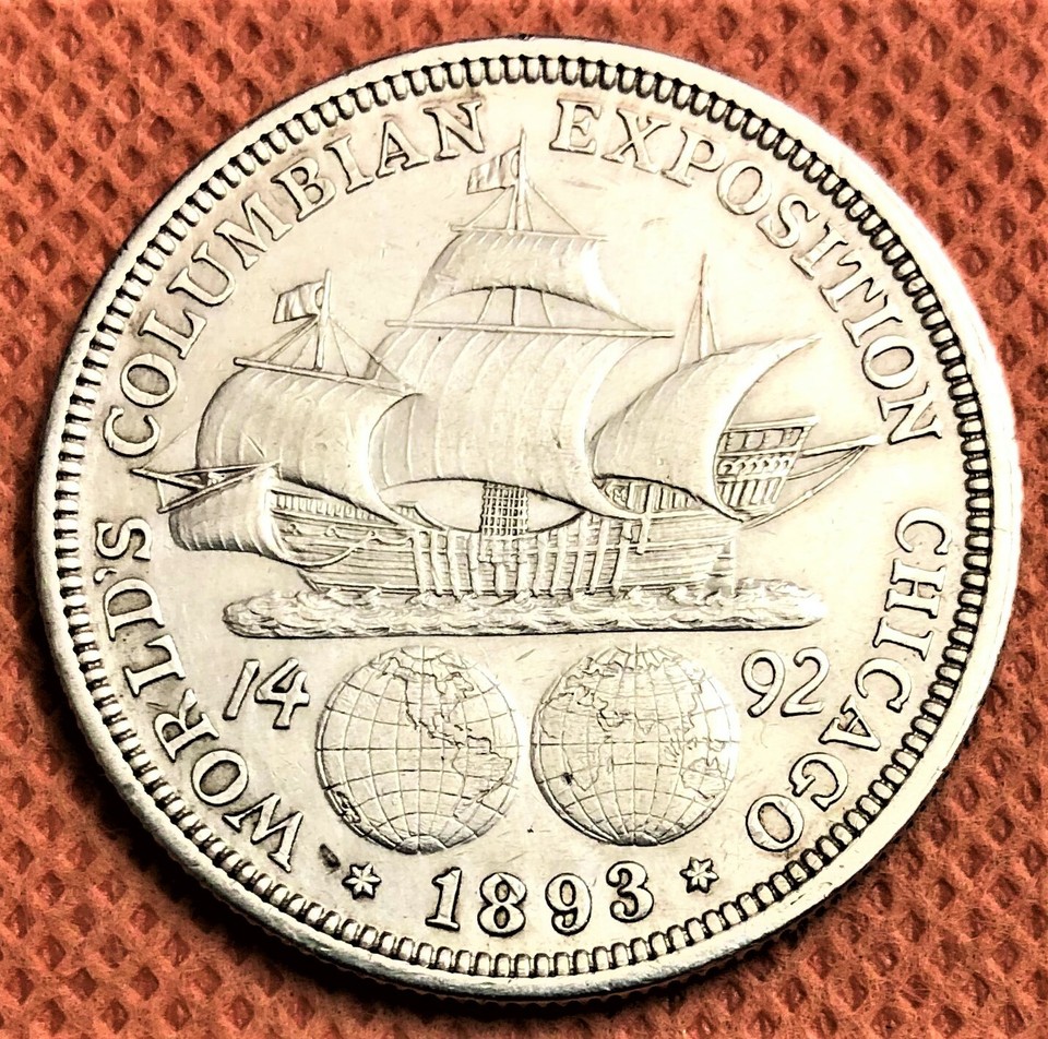 1893 COLUMBIAN EXPOSITION SILVER HALF DOLLAR COMMERATIVE COIN ...