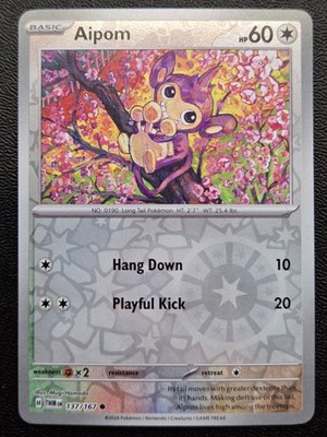Pokémon TCG Aipom Common SV06: Twilight Masquerade 137/167 NM | eBay