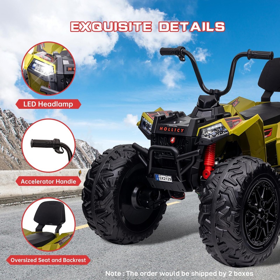 24V Kids Ride on Car Electric Fun ATV Toys 4WD Off-Road Vehicle 4 ...