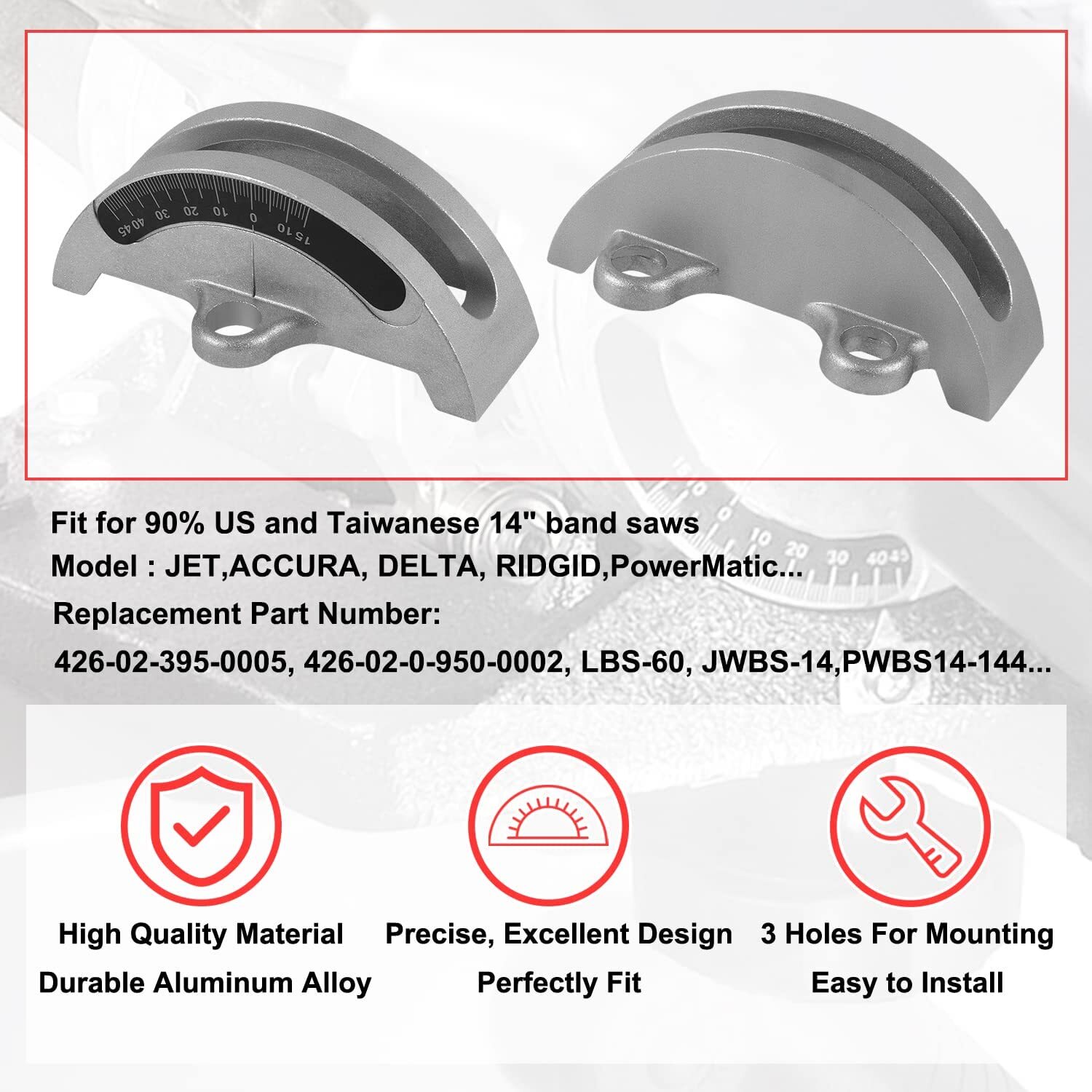 14" Bandsaw Trunnions with Degree Scale for Most 14-Inch Wood Band Saws ...