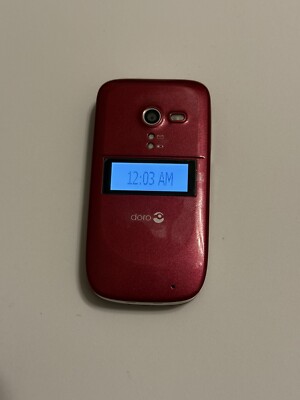 Doro PhoneEasy 626 - Red and White ( Consumer Cellular ) Flip Phone ...