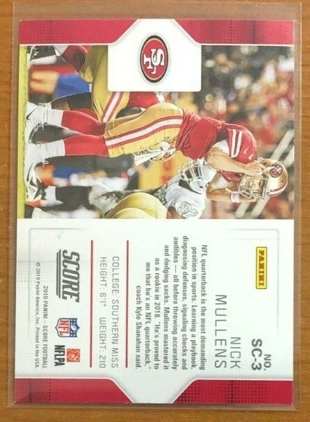 2019 Score Football NICK MULLENS Signal Callers Insert #SC-3 49ers | eBay