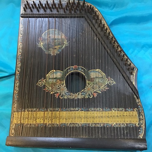 Antique Zither Phono Harp Musical Chord String Instrument | eBay
