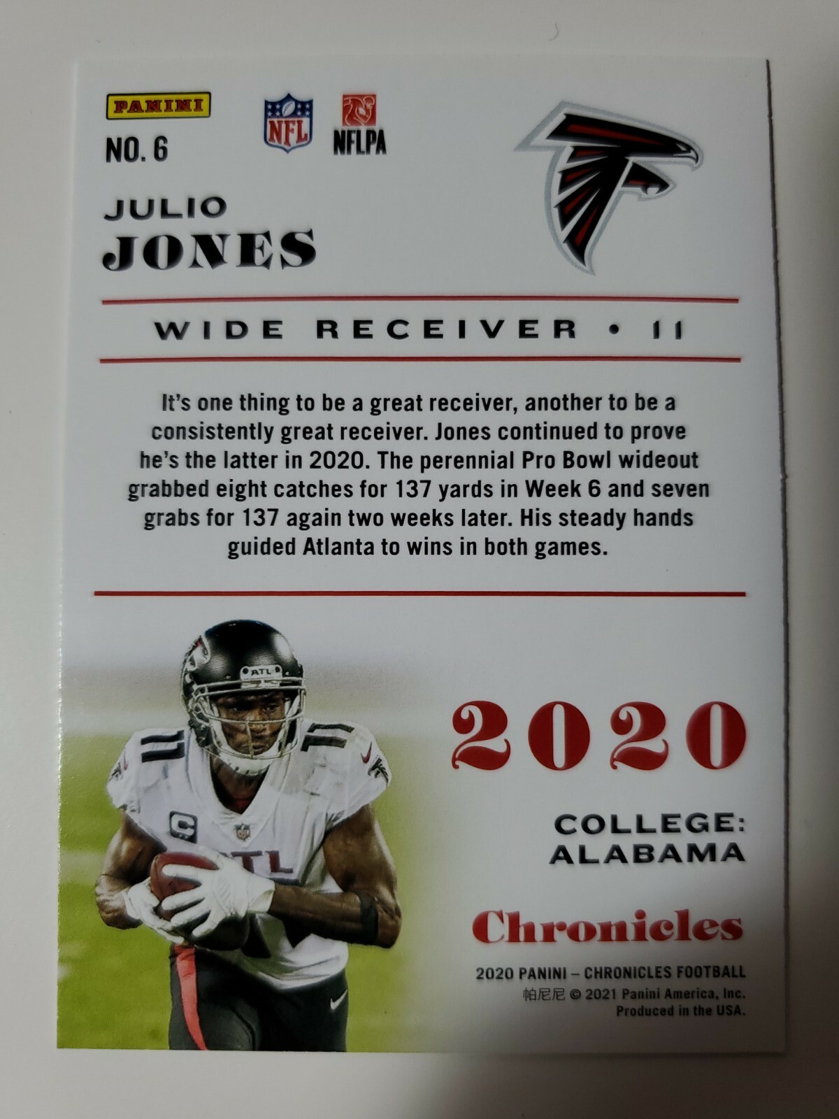 2020 Chronicles Julio Jones card #6 | eBay