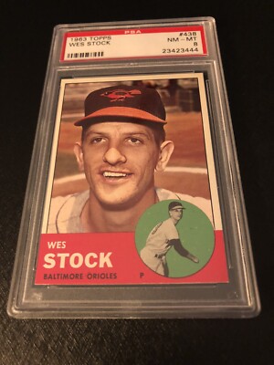 1963 Topps 438 Wes Stock PSA 8 NM MT | eBay
