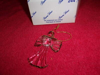 Christmas Princess House 244 Crystal Angel Tree Ornament Gold Trim NIB ...