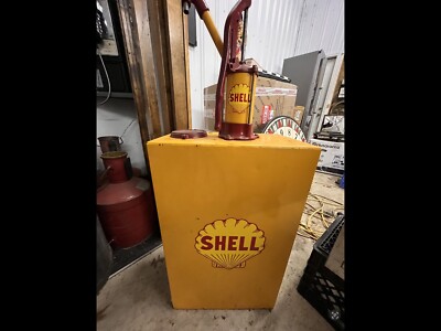 ANTIQUE VINTAGE SHELL COLLECTABLE OIL PUMP & TANK RE-FINISHED | eBay