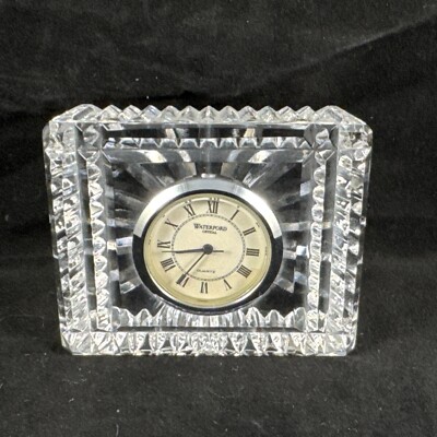 Waterford Crystal Small Rectangle Desk Clock 2.5”x3” - EUC | eBay
