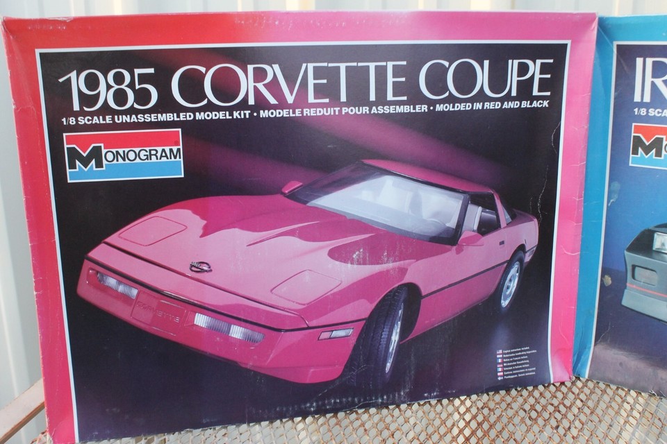 ~~VTG LOT OF 2 MONOGRAM MODEL CAR KITS 1/8 SCALE 1985 CORVETTE & IROC-Z CAMARO~ | eBay