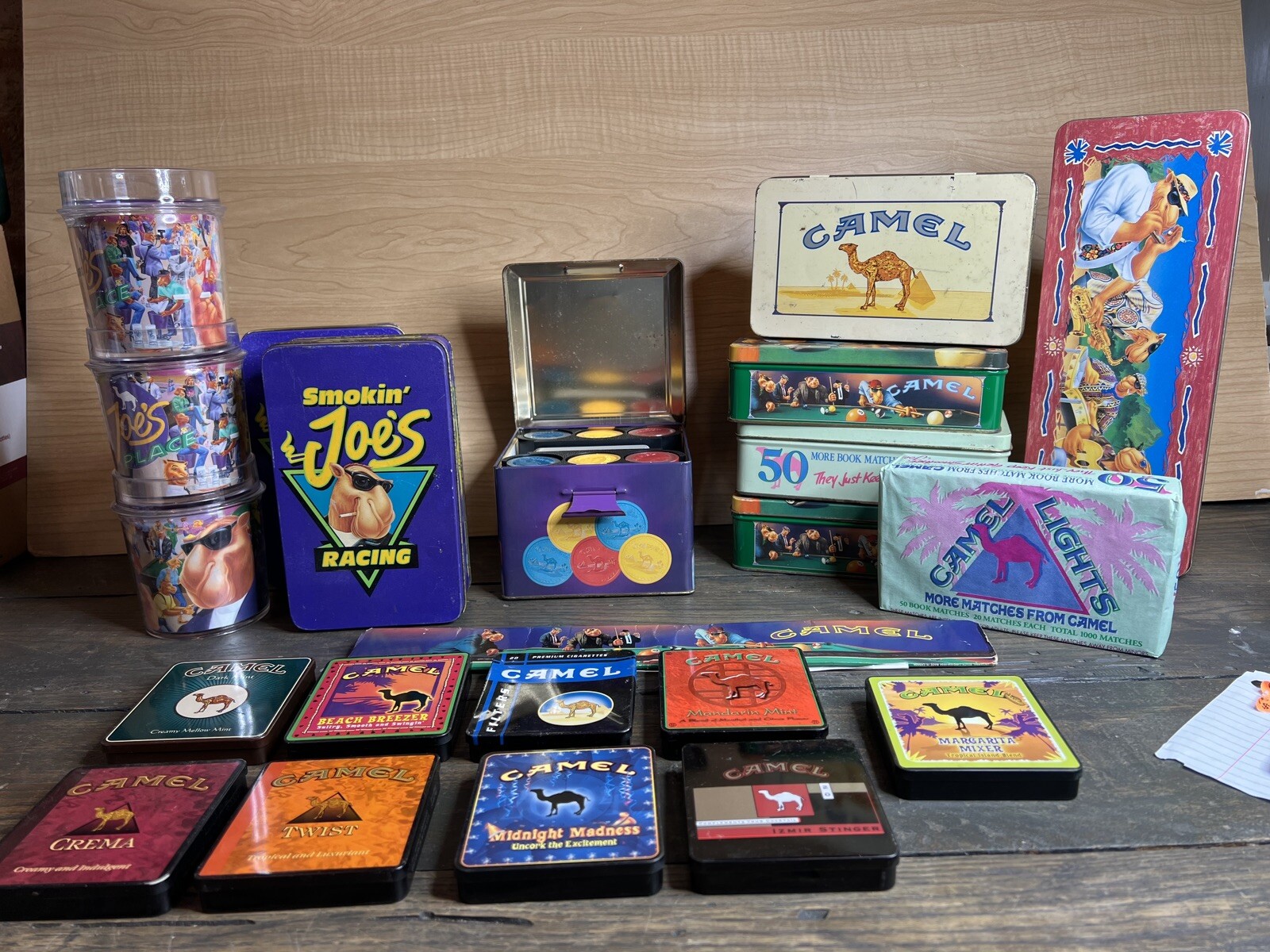 Vintage smokin joe camel collectibles Lot Matches Lighters Trays Tins ...