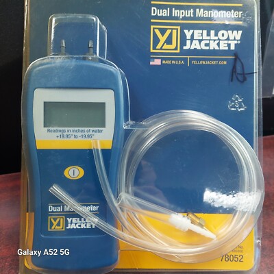 78052 YELLOW JACKET DUAL PORT DIGITAL MANOMETER +/- 19.95” OF WATER | eBay