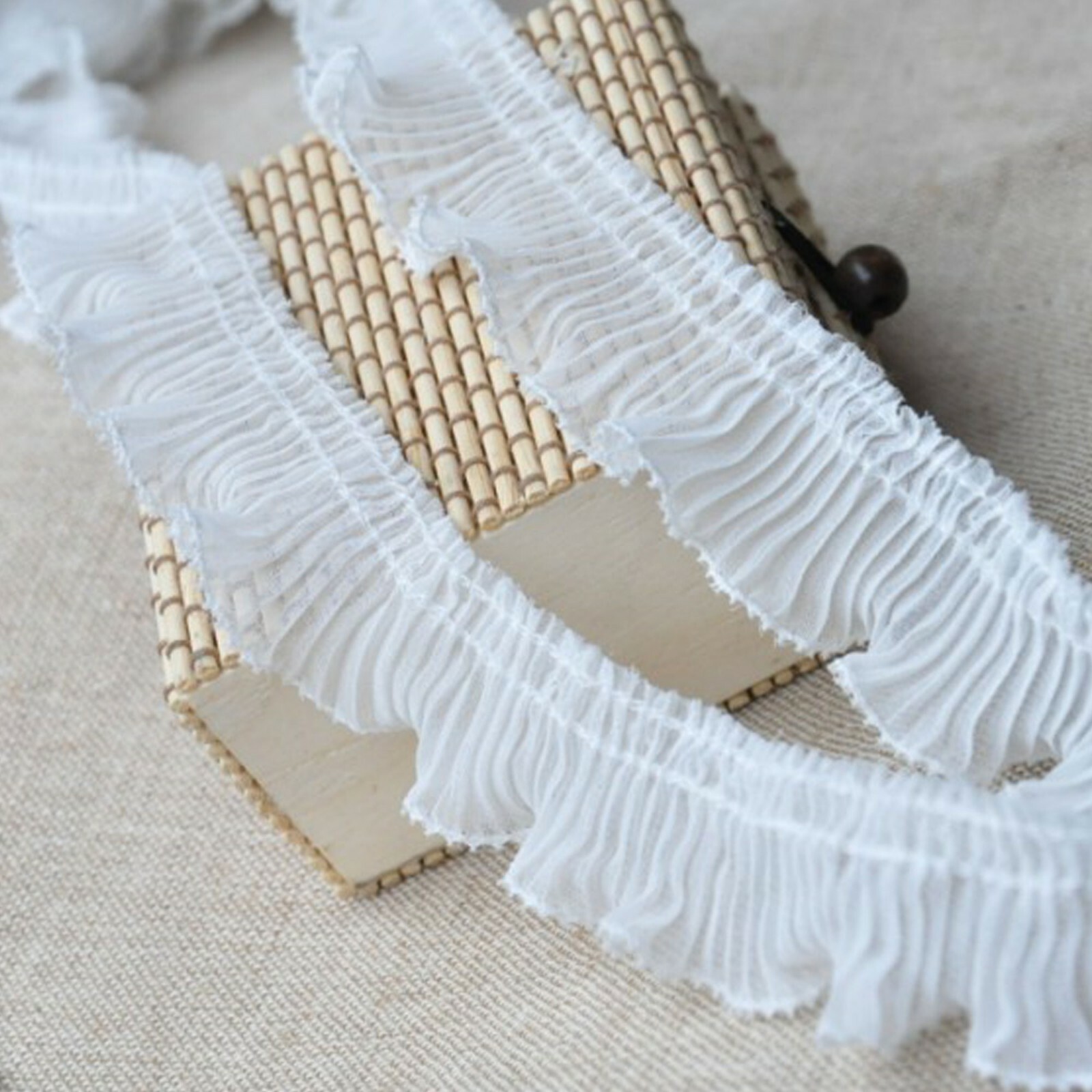 Pleated Costume Craft Cuff Collar DIY Ribbon Wave Hemline Dress Lace ...