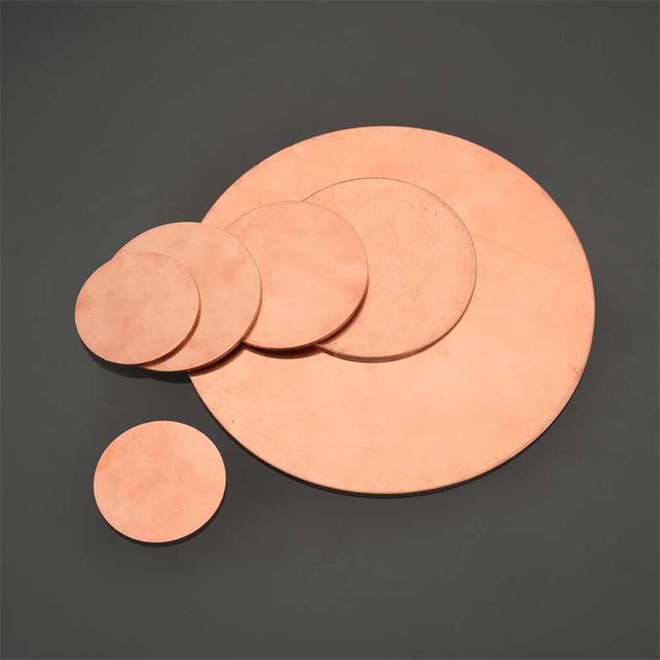 Pure Copper Disc Thick 0.5-5mm Dia 10-200mm Round Sheet Solid Circle ...