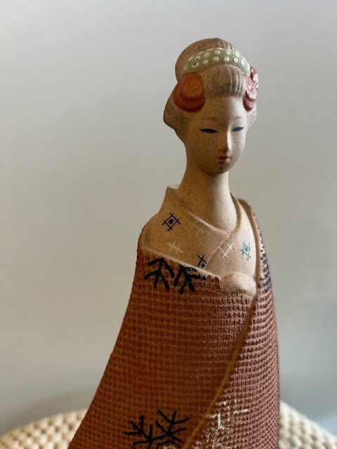 Rare Vintage Hand Made Japanese Geisha Statue Snowflake Asian Deco ...