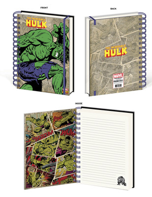 INCREDIBLE HULK RETRO SPIRAL NOTEBOOK MARVEL SUPERHERO COMIC BRUCE ...